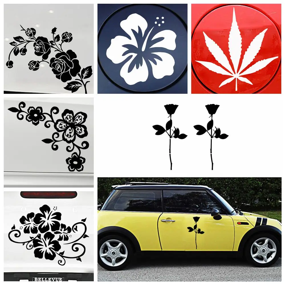 Cartoon-fresh-flowers-Car-Decal-Cover-Scratches-Window-For-Motorcycle ...