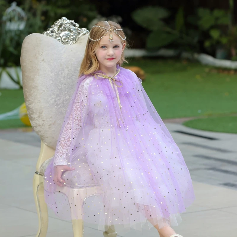 Polka-Dot-Sequins-Princess-Robe-Kids-Princess-Cloak-For-Girl-Princess ...