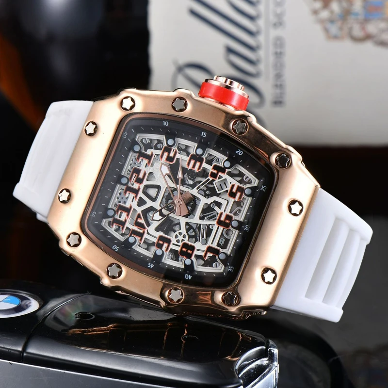Fashion Men Tonneau Watch Big Number Dial Quartz Wristwatch Steam Punk ...