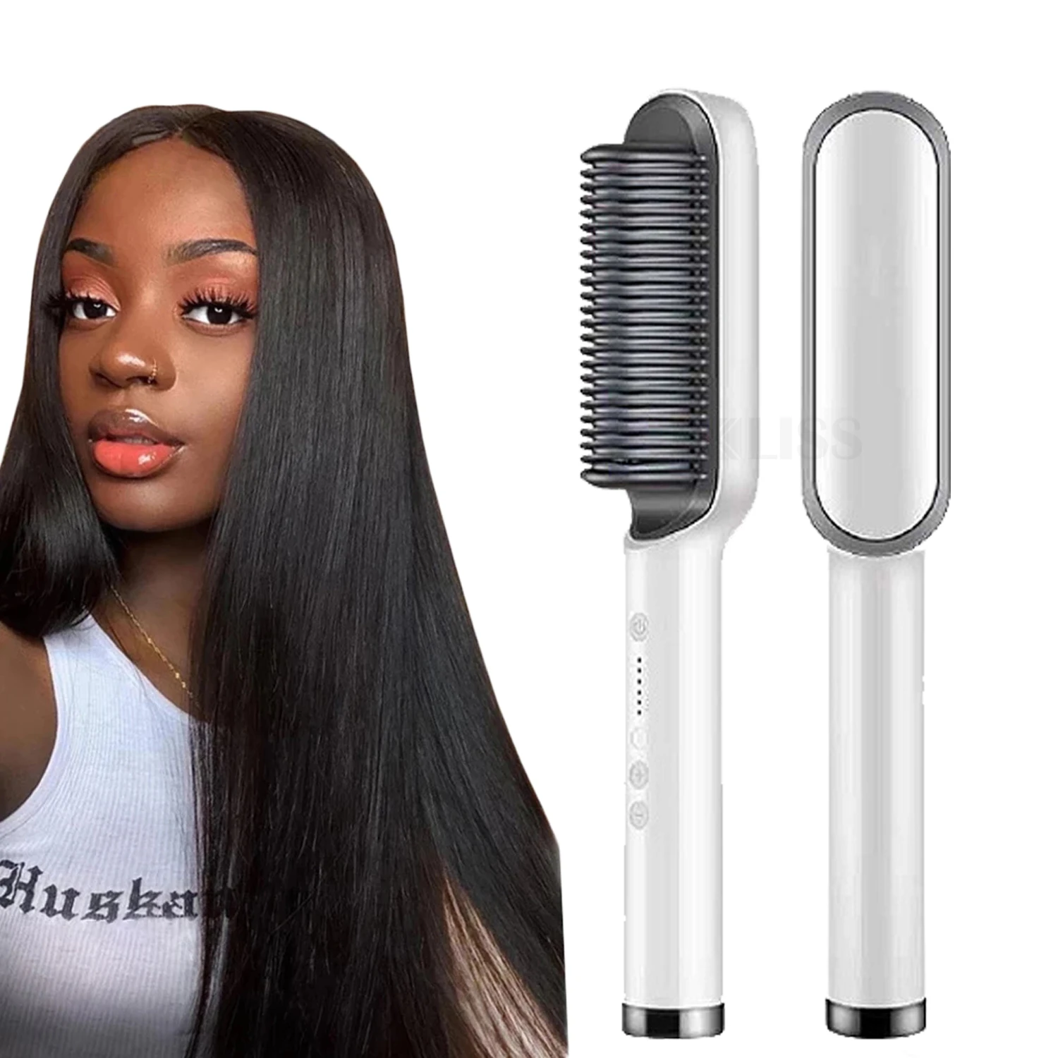 Men Beard Straightener Ceramic Brush Hair Straightener Multifunctional ...