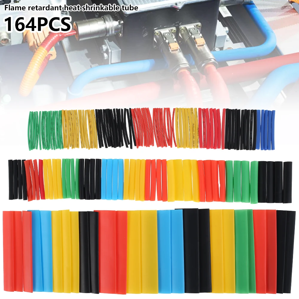 New-164-Pcs-2-1-Assorted-Electrical-Cable-Heat-Shrink-Tubing-Sleeve ...
