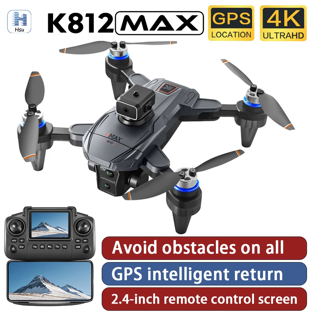 K812 MAX GPS Drone Professional FPV 4K Dual Camera with 3-Axis Gimbal ...