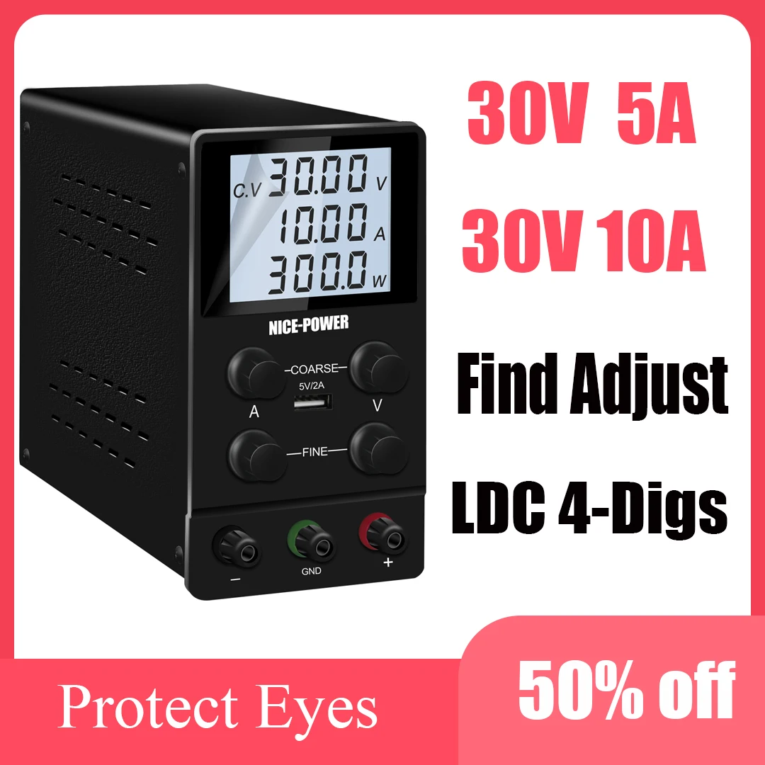 Lab DC Regulated Power Supply 30V 10A 5A Laboratório Switching Bench Source Regulador de Tensão ...