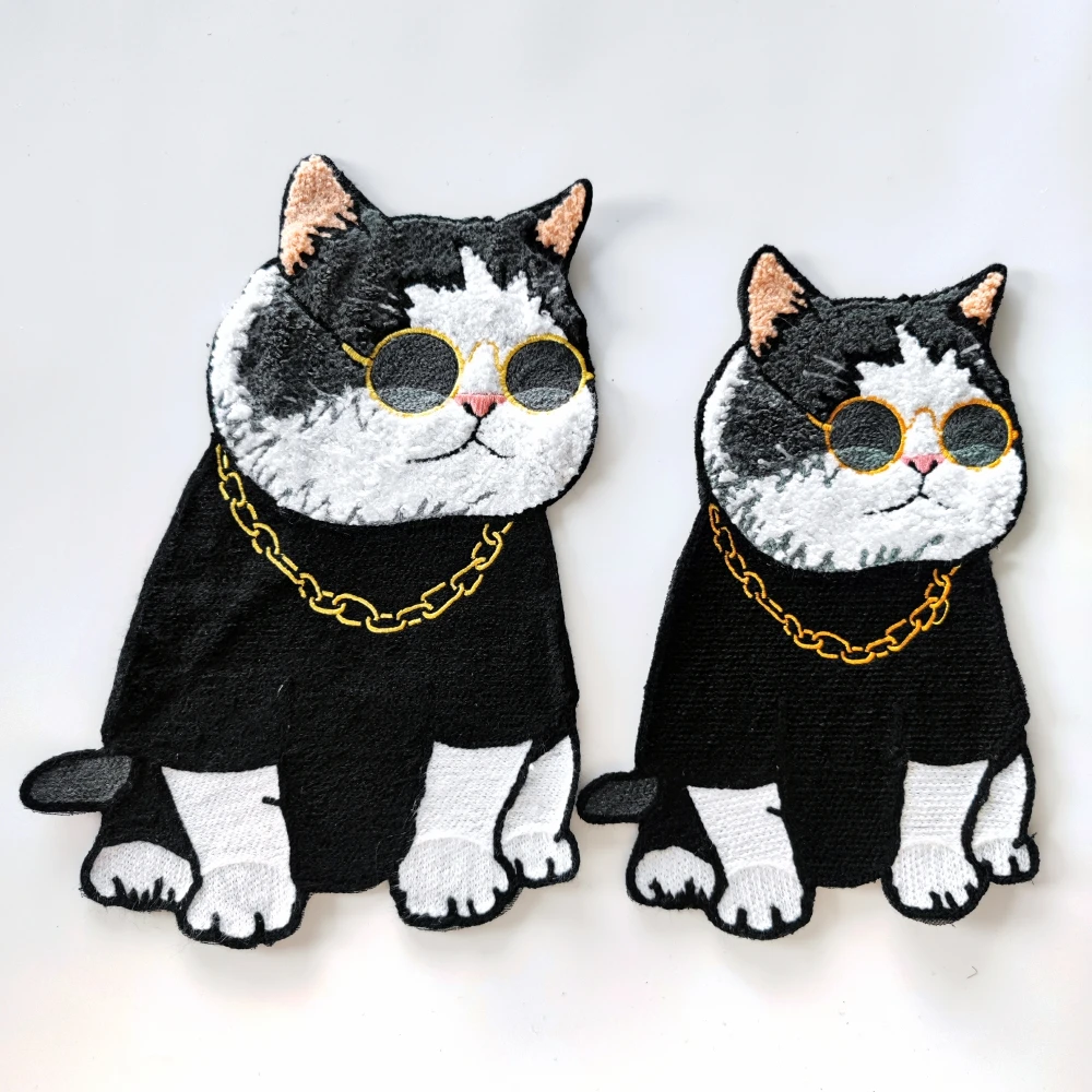 embroidery cat patch,embroidered animal cats patches,black badges ...