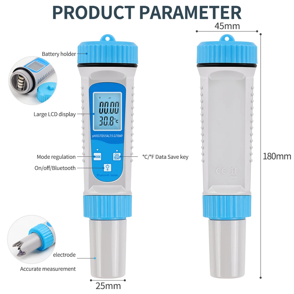Tds Meter Digital PH/ With ATC PH Tester, 3 In 1 PH TDS Temp 0.01 Resolution High Accuracy PH ...