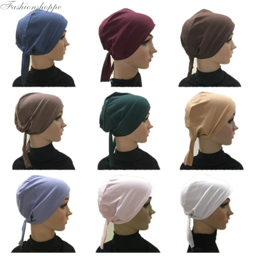 Full Cover Inner Muslim Cotton Hijab Cap Islamic Head Wear Hat ...