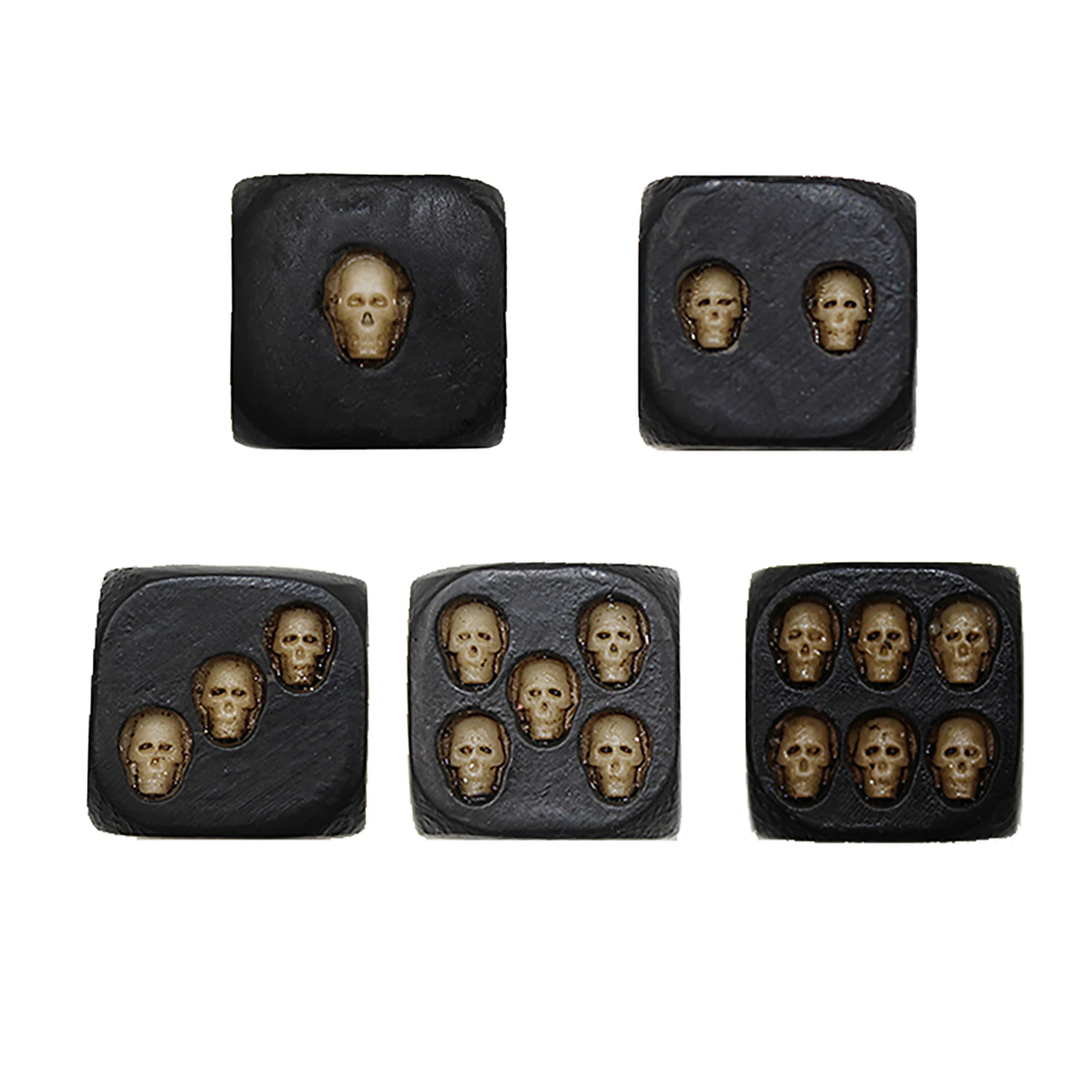 5pcs/set Halloween Skull Dice 3D Skeleton Face Gaming Dice for Club Pub ...