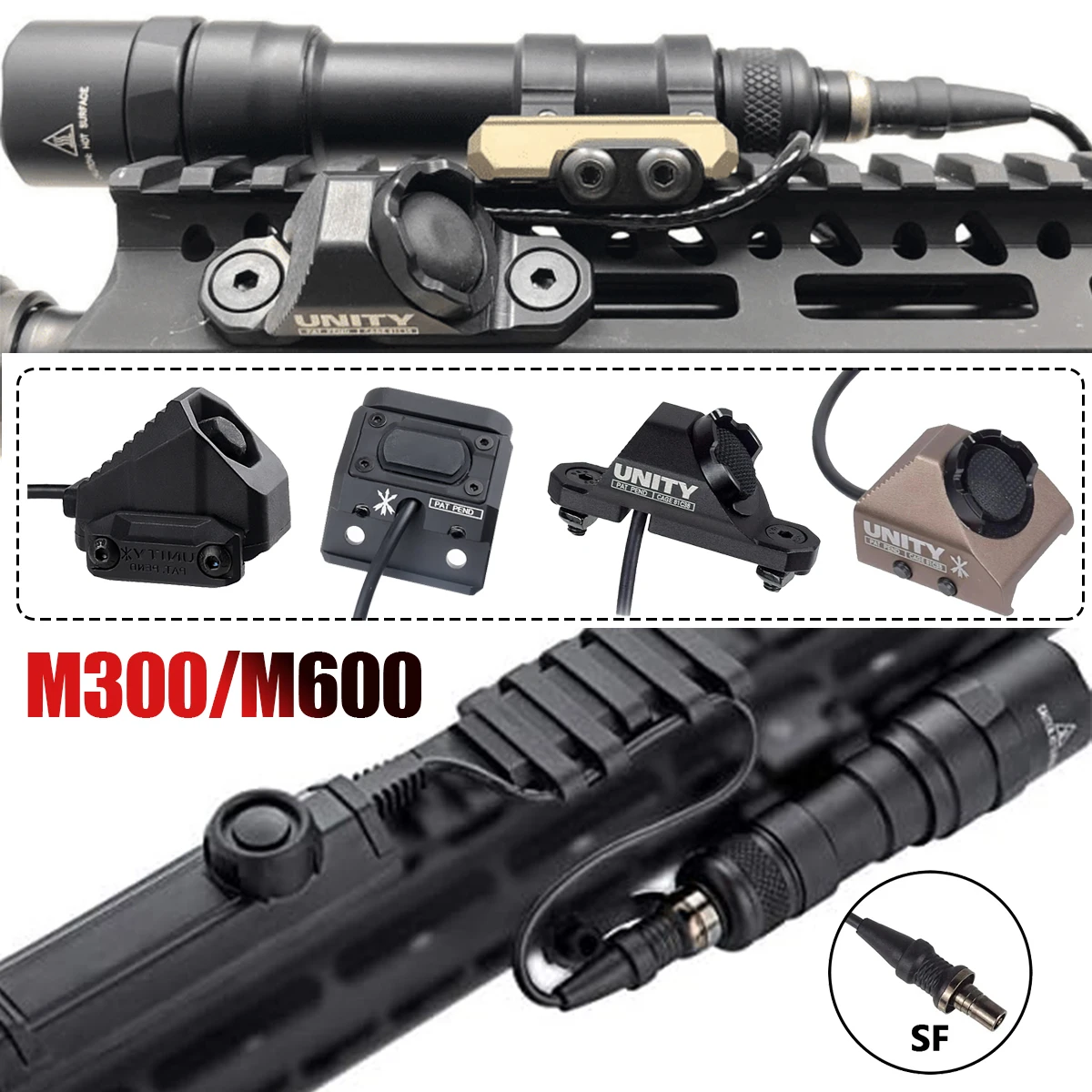 Tactical Surefire Flashlight M300 M600 Series Weapons Light With UNITY ...
