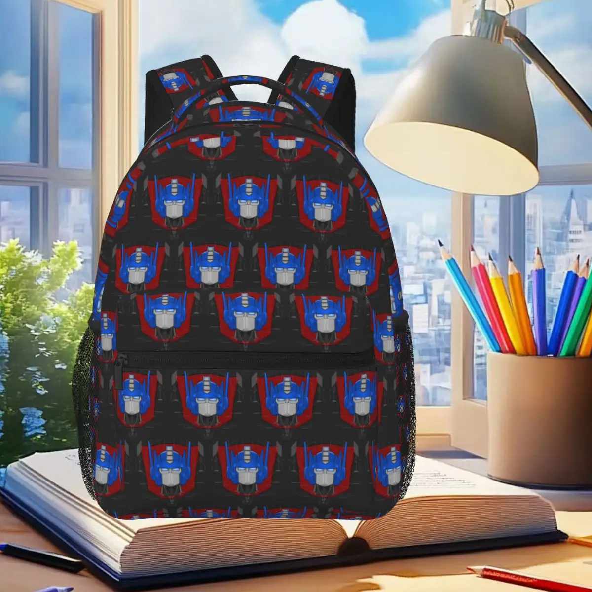 Optimus Prime Bust Backpack Student Boys Girls BookBag Kids School Bag ...