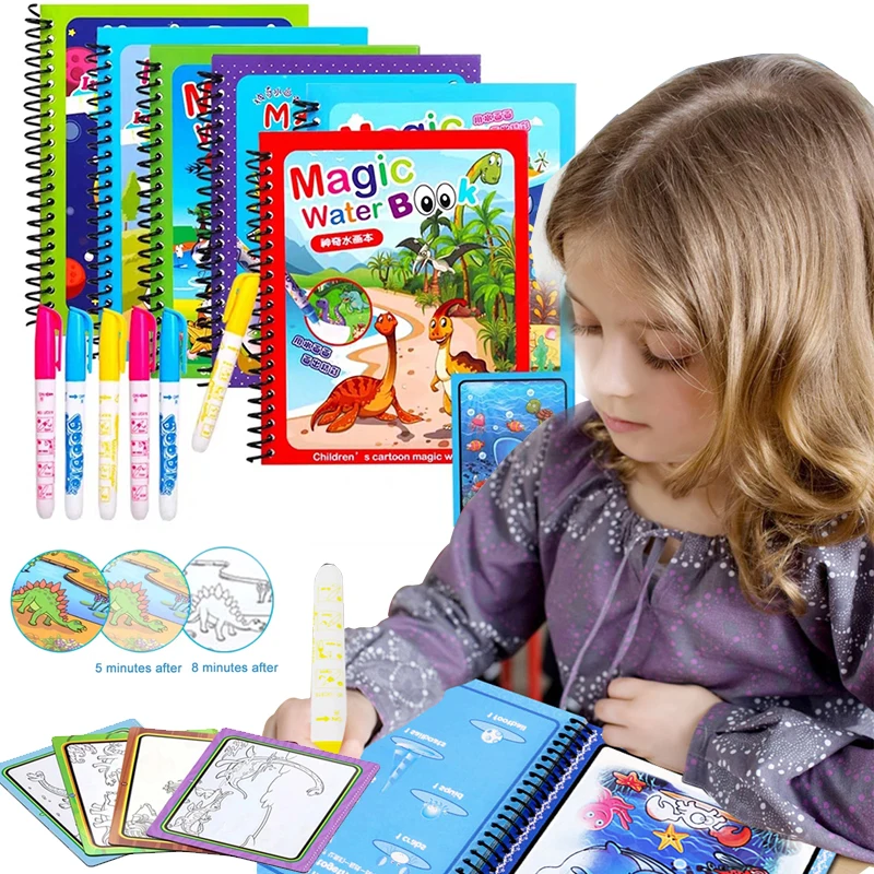 Magical-Book-Water-Drawing-Montessori-Toys-Reusable-Coloring-Book-Magic ...