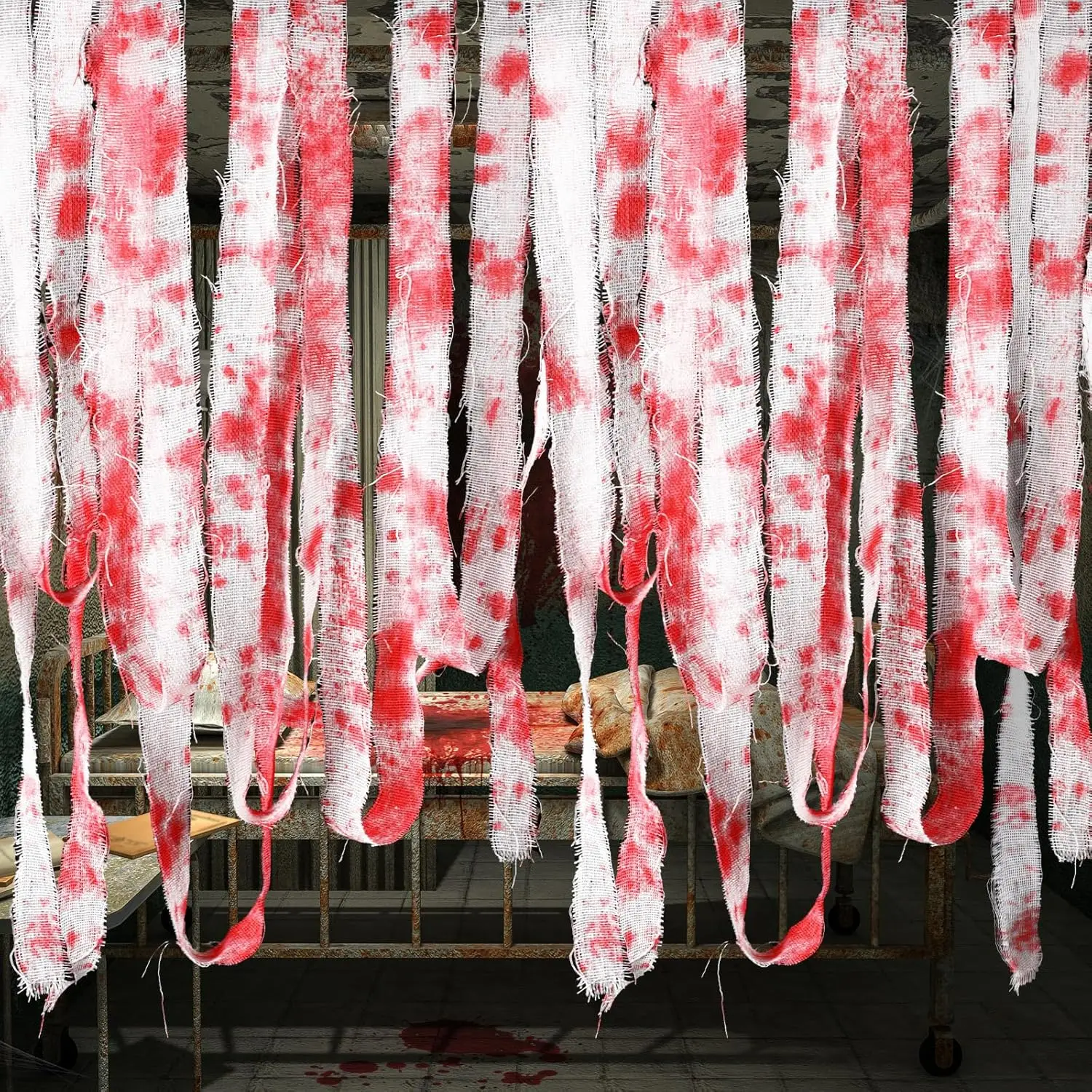 3/5m Halloween Creepy Blood Cloth Scary Blood Gauze Cloth Spooky Fabric ...
