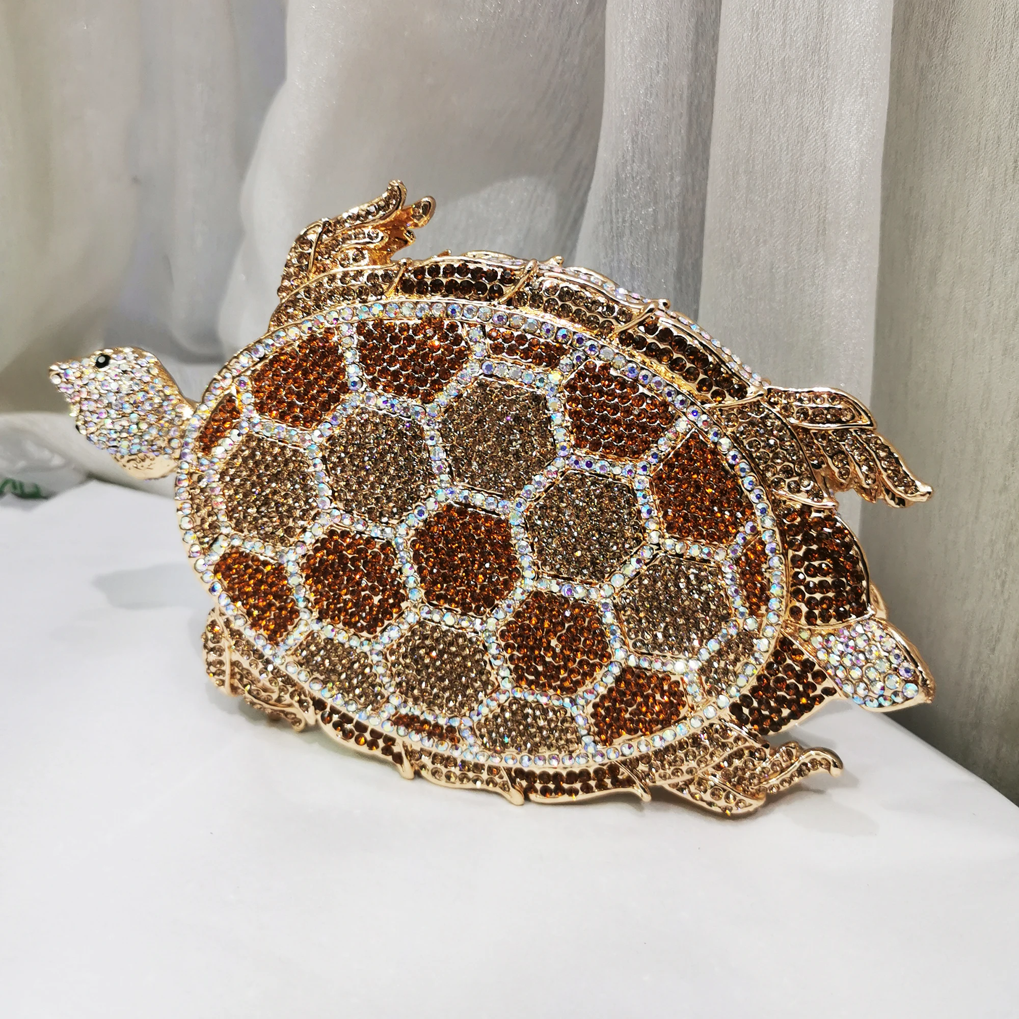 Woman Tortoise Turtle Crystal Cute Cocktail Party Evening Bag Prom ...
