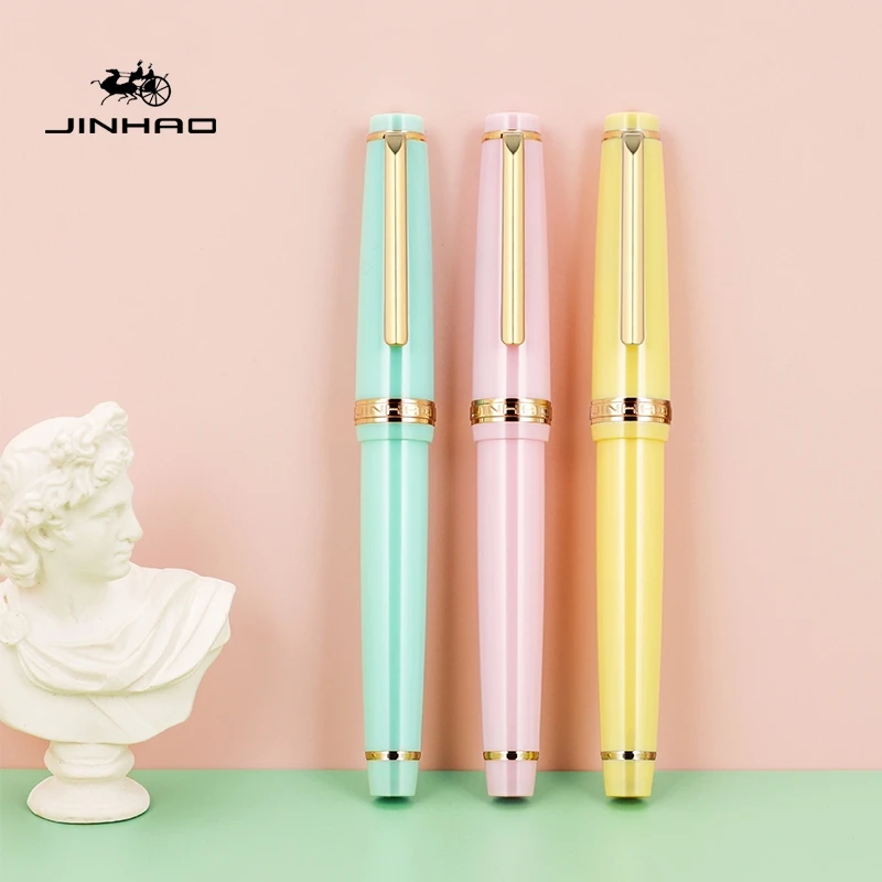 Jinhao 82 캔디 컬러 만년필, 골드 트림 아크릴 배럴, 글쓰기용 고급 펜촉, 캘리그라피 서명 학교 A7282