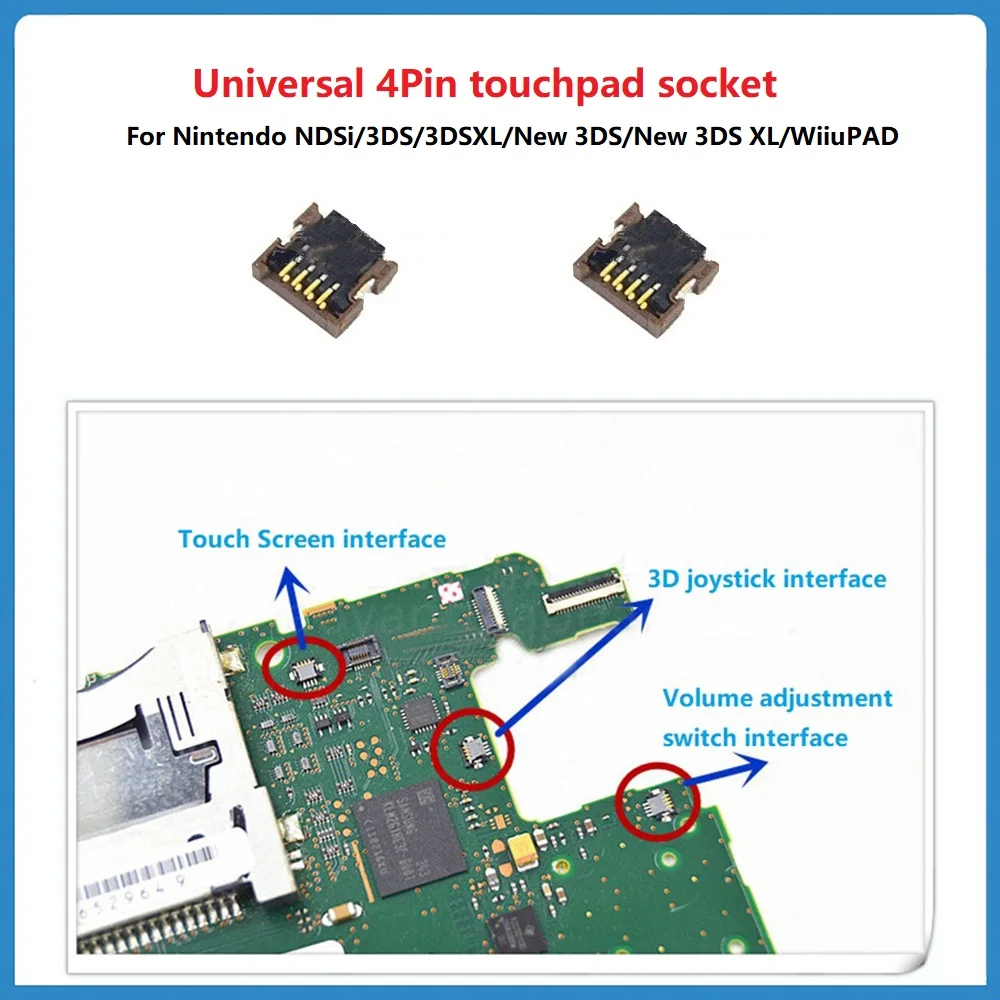 5Pcs-Universal-4Pin-Touchpad-Socket-For-Nintendo-NDS-NDSL-NDSILL-XL-3DS ...