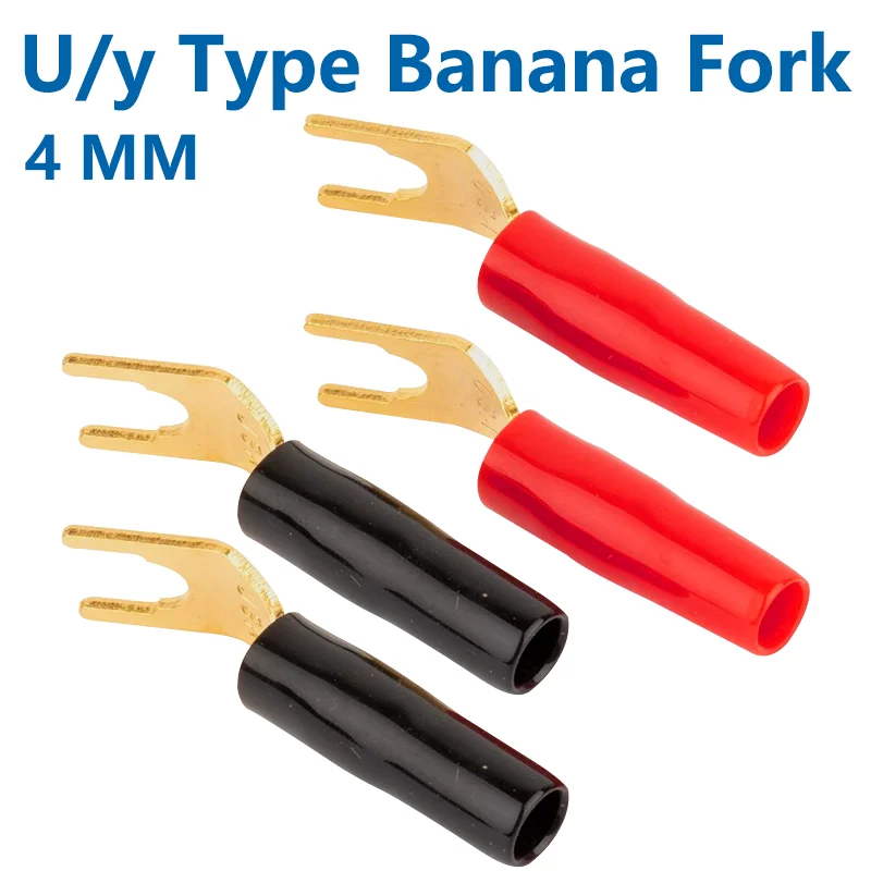 20PCS-Set-4mm-Banana-Plug-Gold-Plated-Y-type-Fork-Solderless-Adapter ...