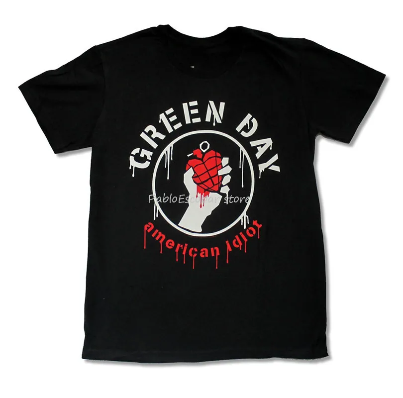 Green-Day-American-Idiot-Dripping-Logo-Black-T-Shirt-New-Band-Merch ...