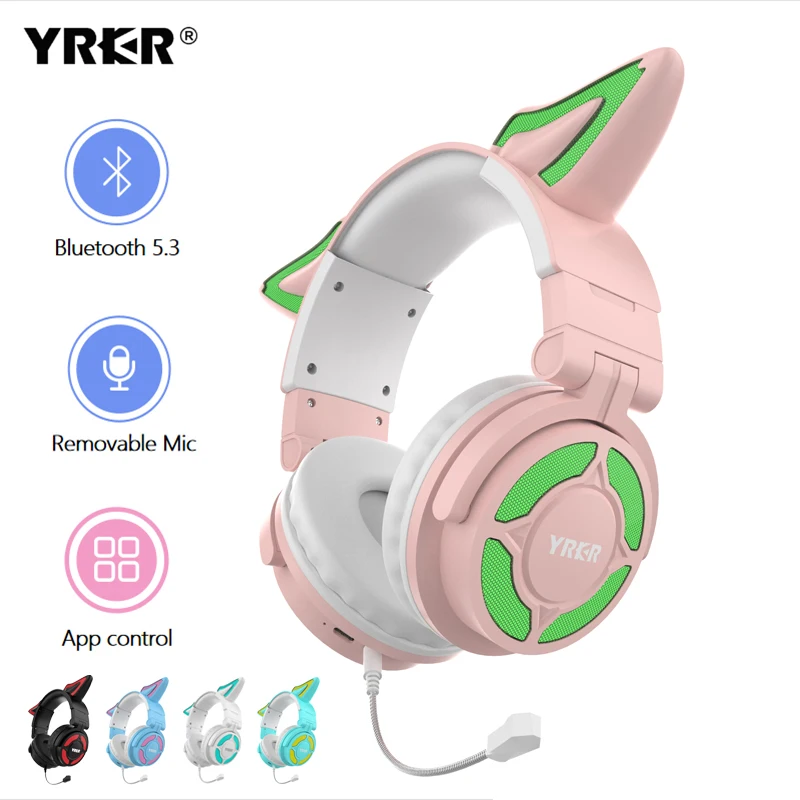 New-Arrival-RGB-Fox-Ear-Wireless-Headsets-With-ENC-Mic-Game-Mode ...