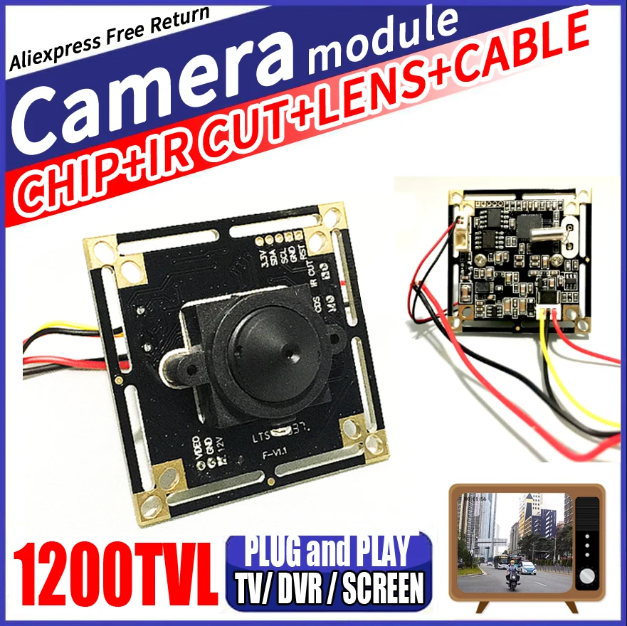 Cone-Lens-Hd-Cmos-REAL-1200tvl-Cvbs-Camera-Monitor-Analog-Chip-Module ...