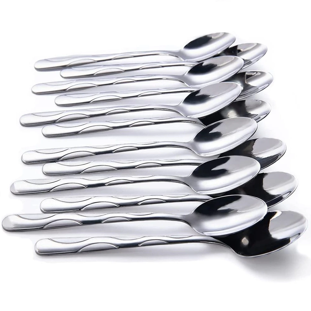 4 /6/8/10/12pcs Teaspoon Stainless Steel Tea Spoon set Coffee Spoons ...