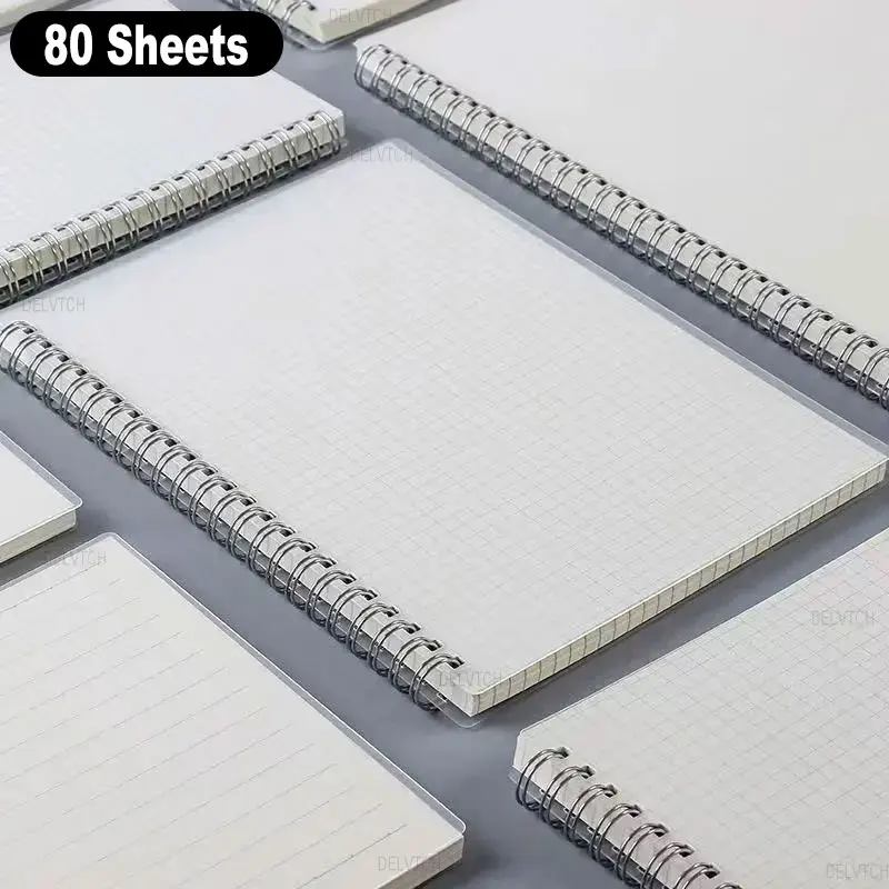 A5-B5-Spiral-Coil-Notebook-80-Sheets-Binder-Planner-With-Transparent ...