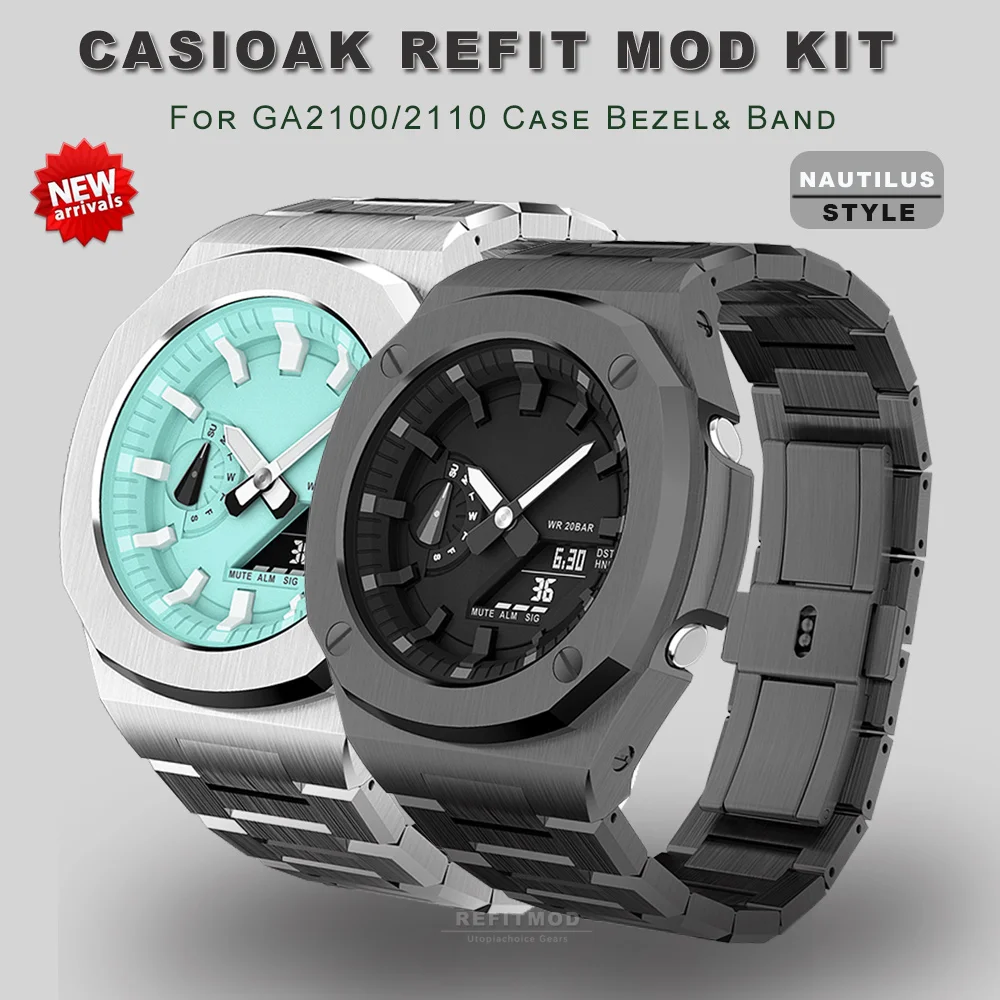 Nautilus-Style-Casioak-GA2100-Luxury-Refit-Mod-Kit-Set-for-G-shock-GA ...