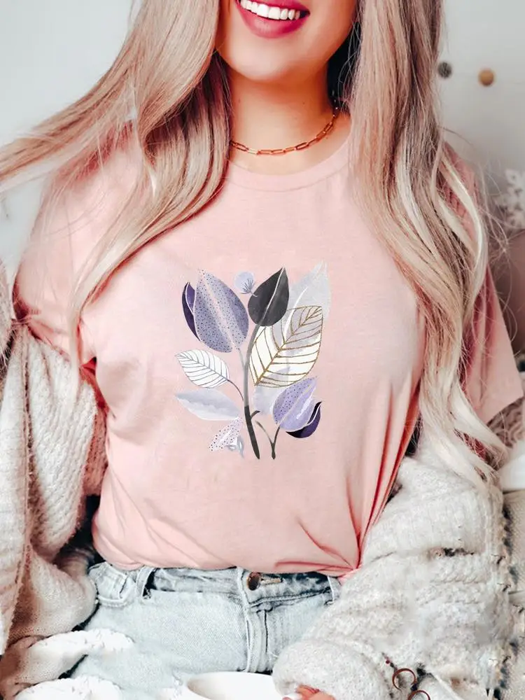 Plant Watercolor Love Trend Female Short Sleeve T Clothes Ladies ...