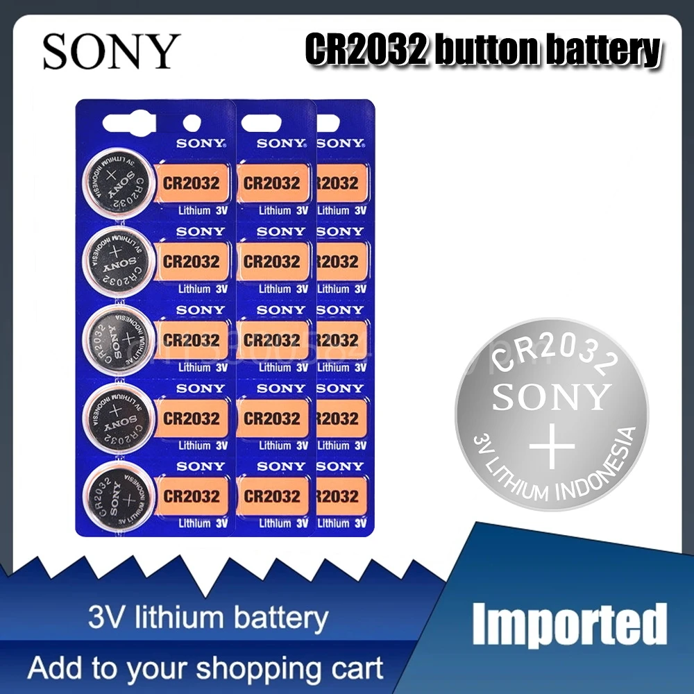 소니 CR2032 리튬 버튼 코인 셀 배터리 3V, 시계 전자 리모컨용 CR 2032 DL2032 ECR2032 BR2032 ...