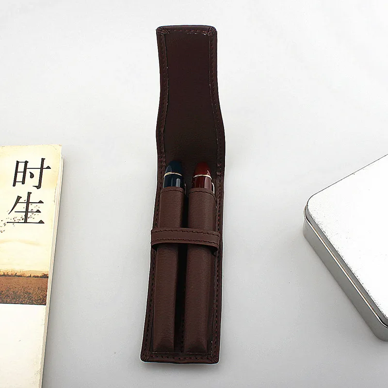 Quality-PU-Leather-Fountain-Pen-Case-Pencil-Case-Bag-for-2-Pens-Black ...