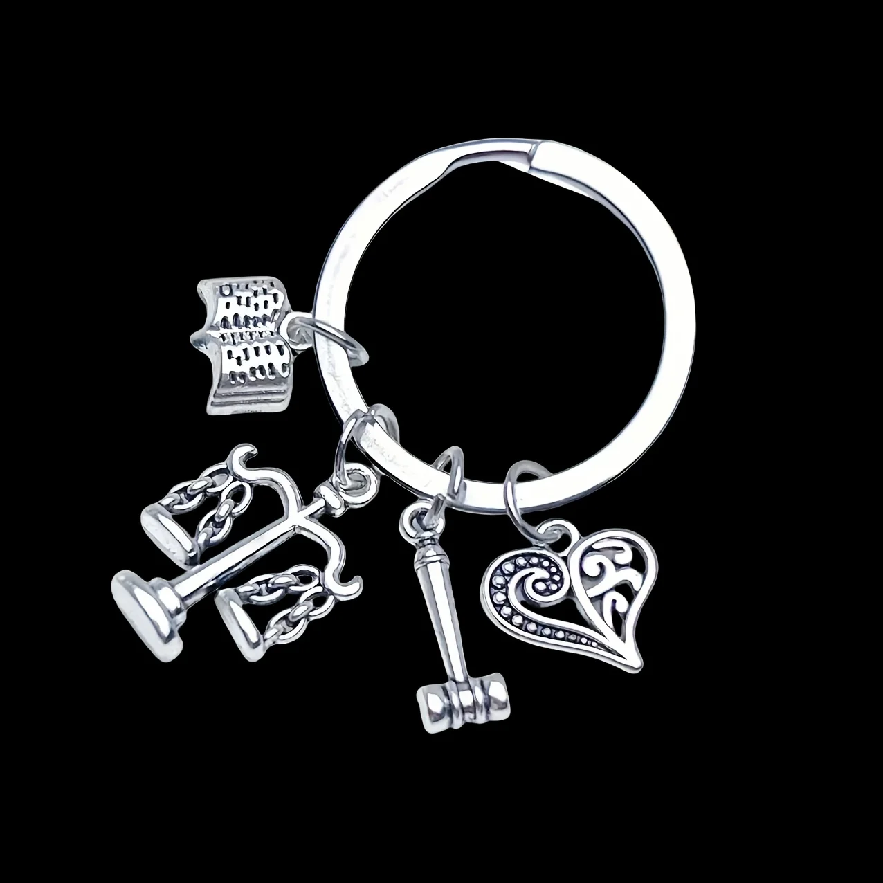 1pc Justice Scale Keychain with Book, Gavel, Judge Keychain, Lawyer ...