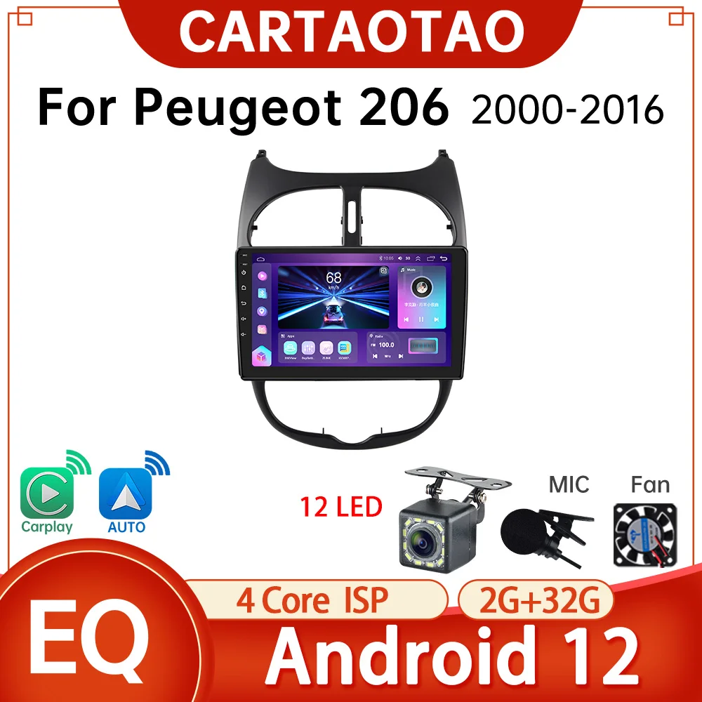 1280-QLED-For-Peugeot-206-1998-2012-Car-Radio-Multimedia-Video-Player-Navigation-stereo-GPS ...