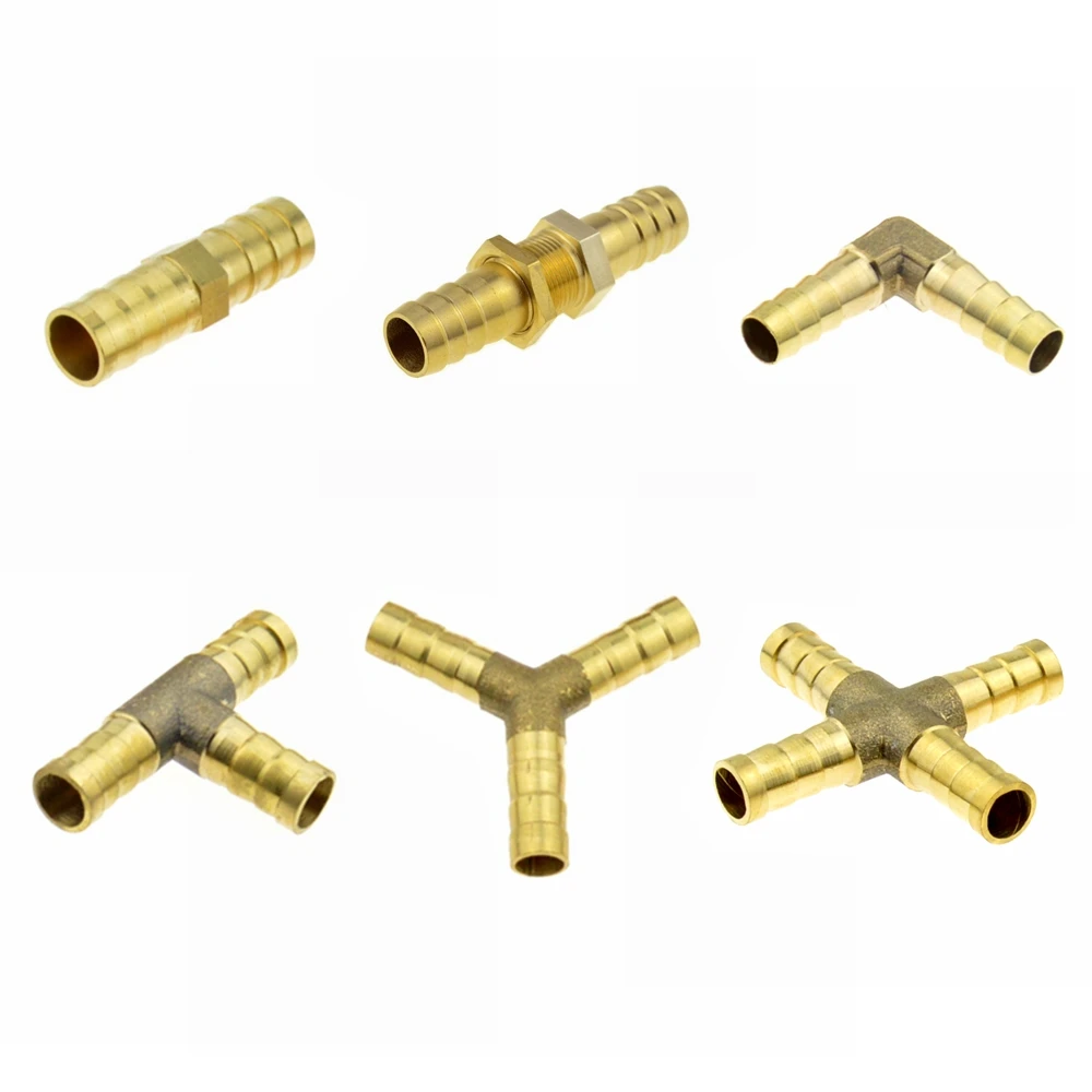 Tee Y 3 4 Way Brass Hose Connector Splicer Barb Pipe Fitting 4 6 8 10 ...