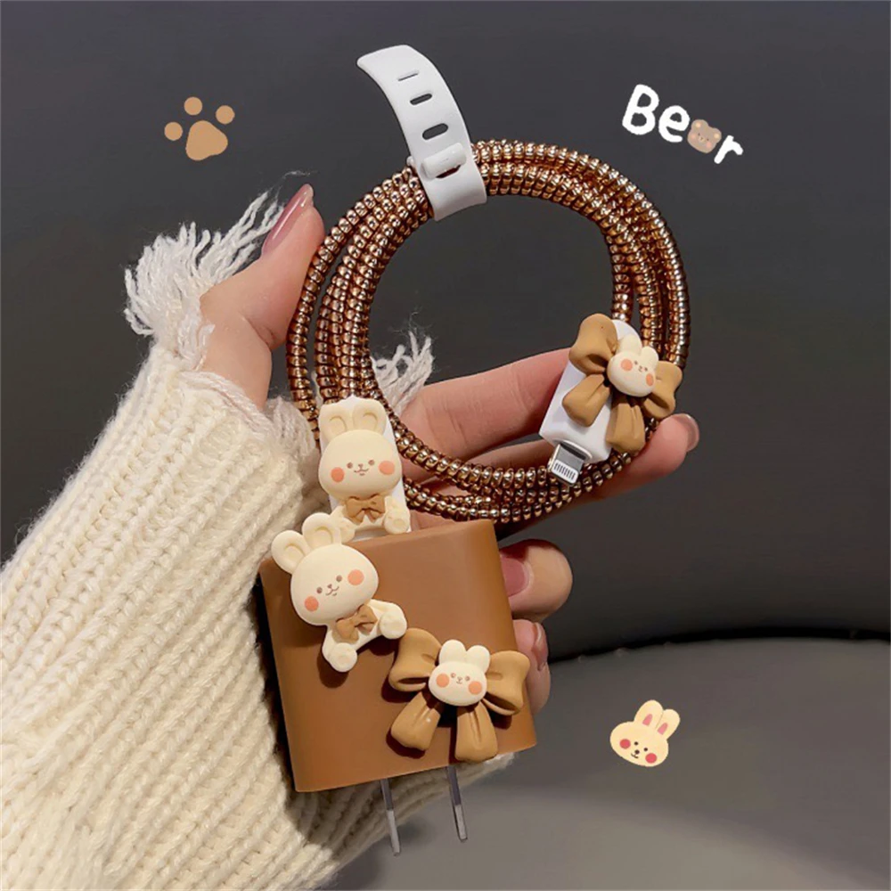 Funda-protectora-de-silicona-con-dibujos-animados-de-conejo-oso-Bowknot ...