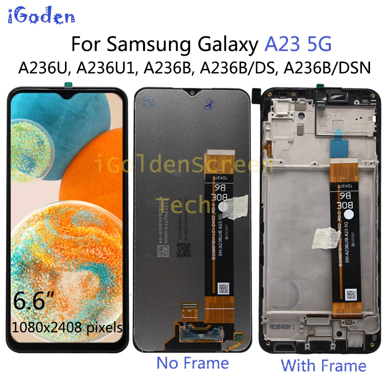 6.6'' for Samsung Galaxy A23 5G LCD Display with Frame touch screen digitizer for Samsung A236 ...