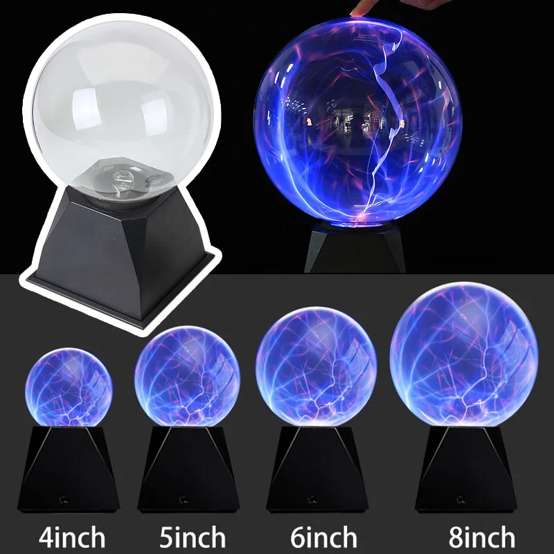 4-5-6-8-Magic-Plasma-Ball-Lightning-Crystal-Globe-Touch-Nebula-Light ...