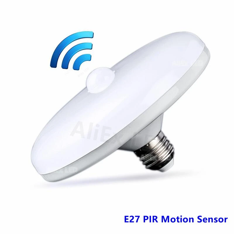 LED E27 UFO PIR Motion Sensor Ceiling Lights PIR Night Light Sensor Wall Lamps AC220V 18W 24W ...