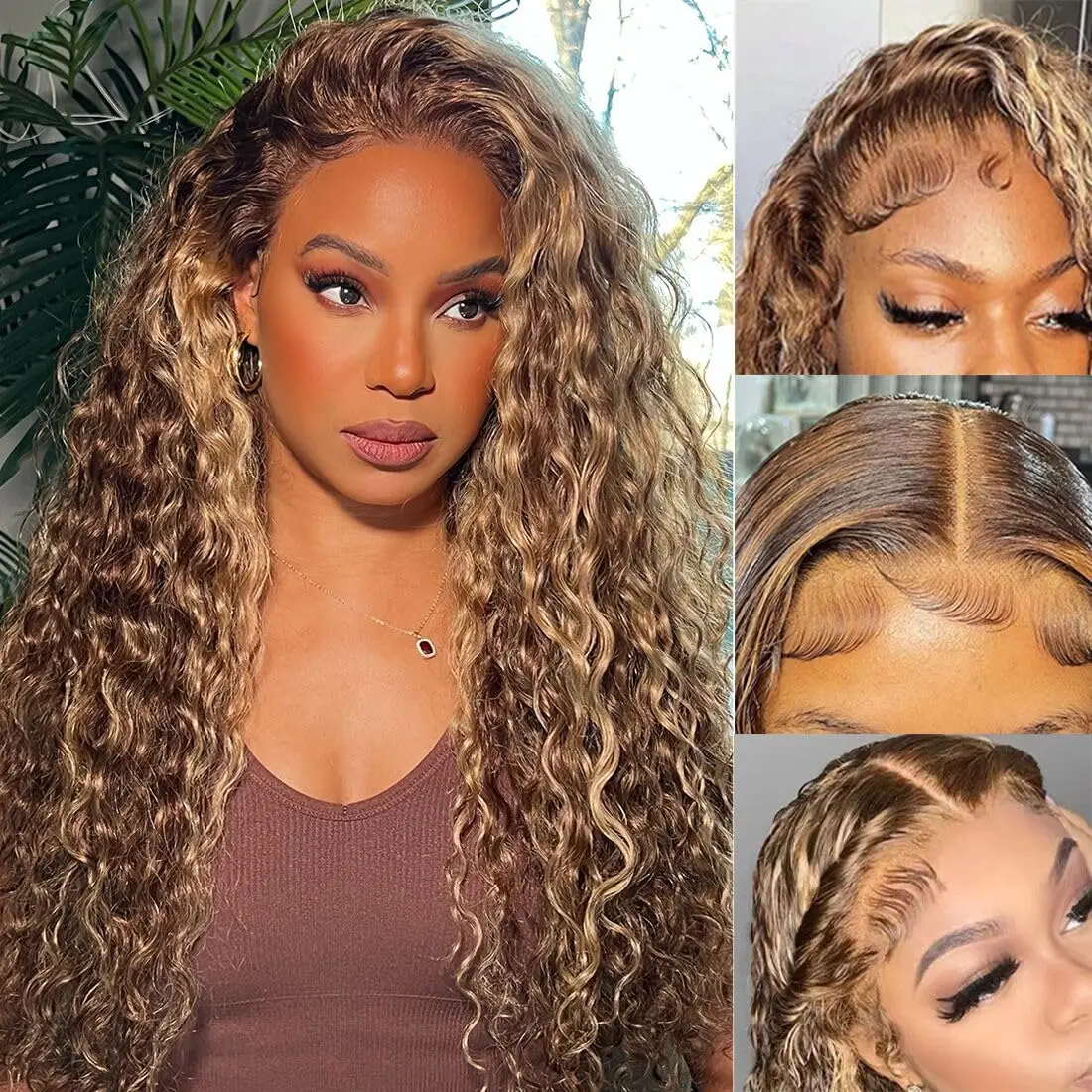 Highlight-Ombre-13x4-Lace-Front-Wig-Pre-Plucked-Transparent-4-27-Honey ...