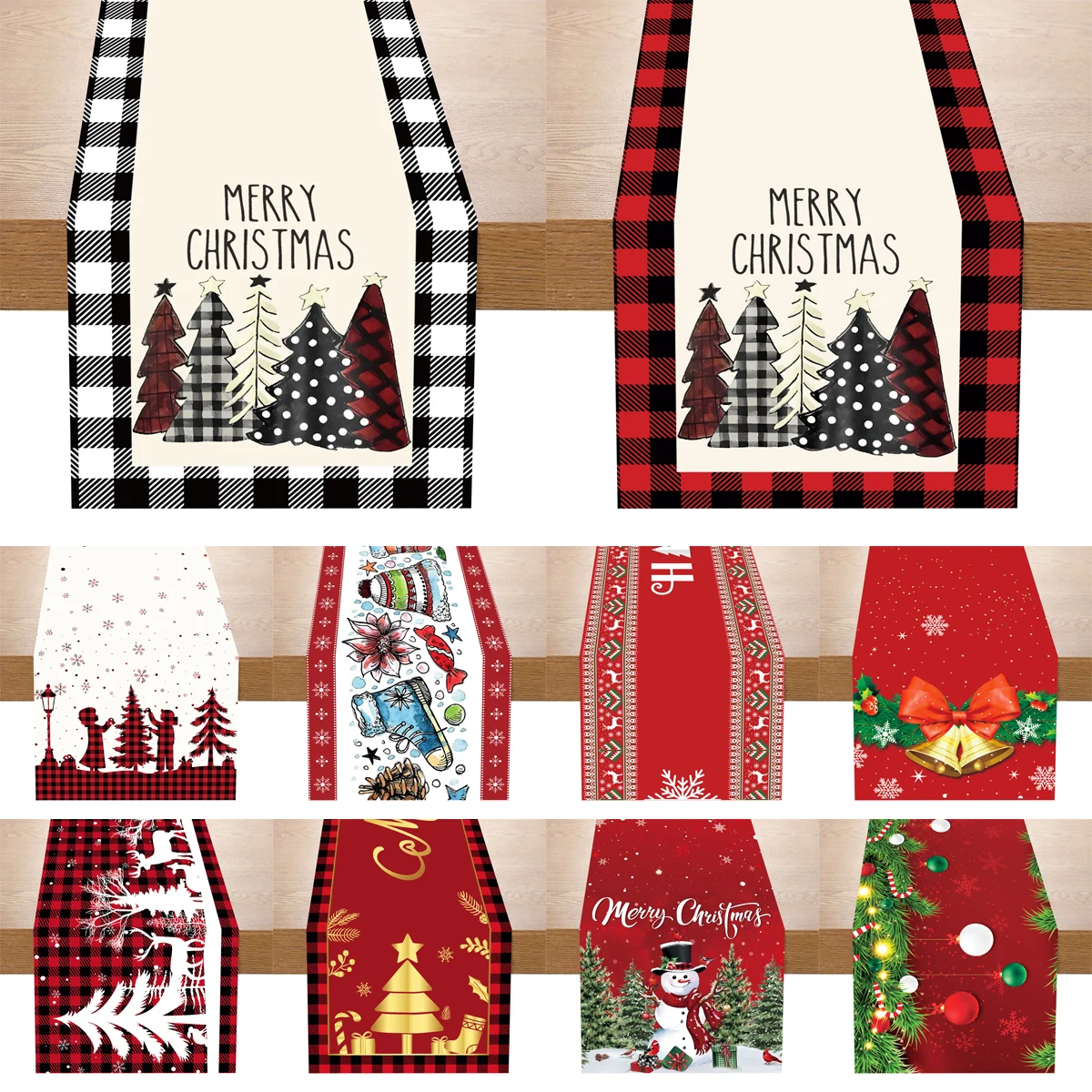 Poli-ster-Christmas-Table-Runner-Decora-es-de-Feliz-Natal-para-Home ...