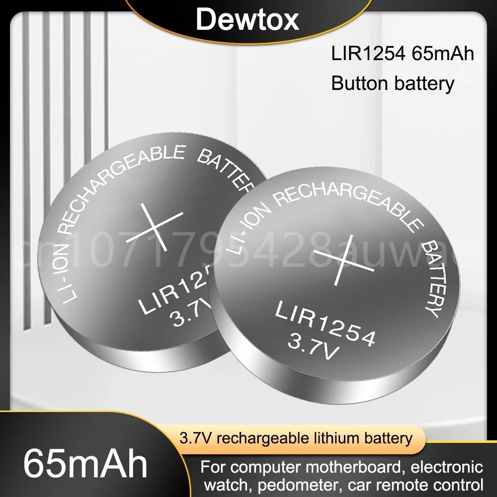 1-5PCS-Rechargeable-Lithium-Battery-LIR1254-Button-Type-Rechargeable ...