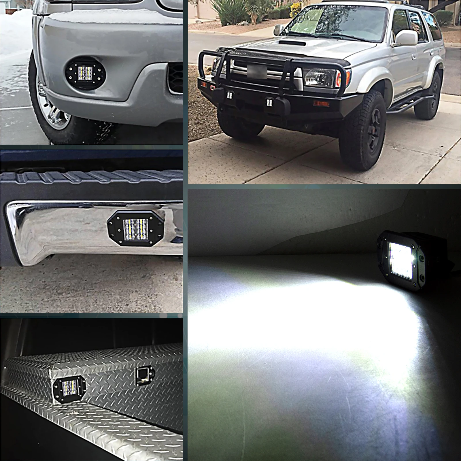 Led Offroad Lights 2x 5-Inch Flush Mount LED Work Light Bars - 4-Row ...