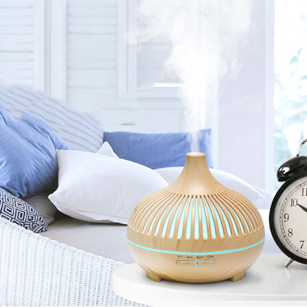 500ML-Aromatherapy-Essential-Oil-Diffuser-Wood-Grain-Remote-Control ...