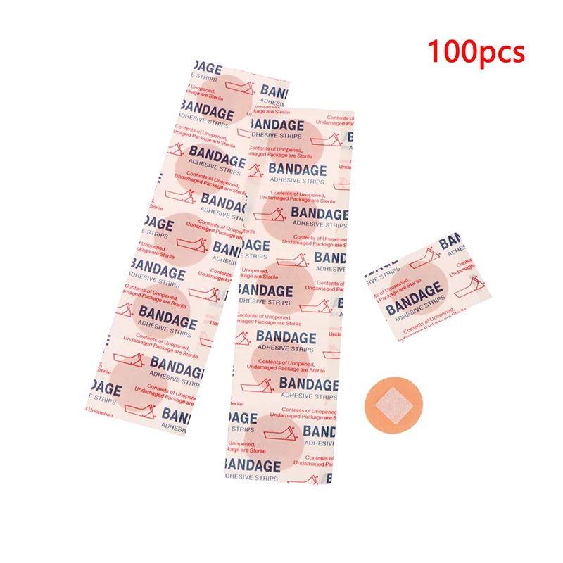 100Pcs-Mini-Waterproof-Band-Aid-Round-Small-Wound-Dressing-Medical-Tape ...