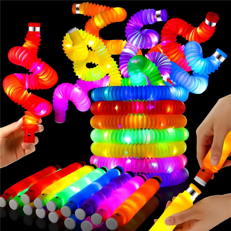 6PCS-DIY-Luminous-Pop-Stretched-Plastic-Tubes-Glow-Sticks-Party-Light ...