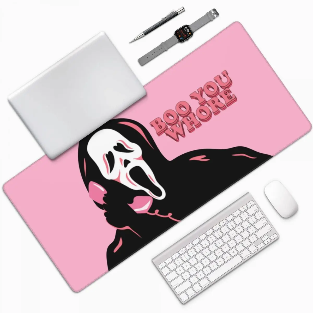 BOO YOU Ghost Face Keyboard Mouse Mat Mousepad Scream Movie Scary Large ...