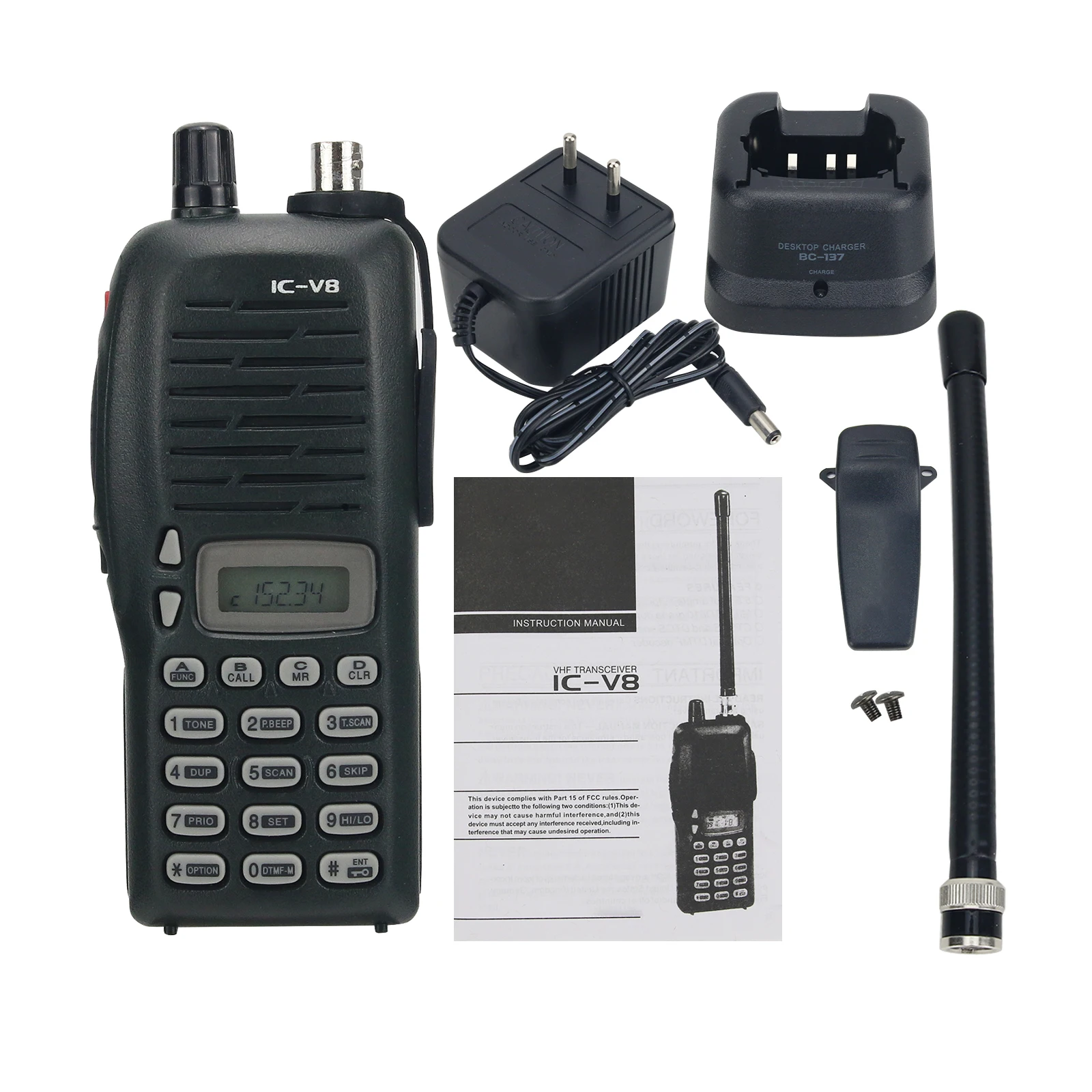 Transceptor de Radio VHF IC-V8, Walkie Talkie con batería Ni-MH para ...