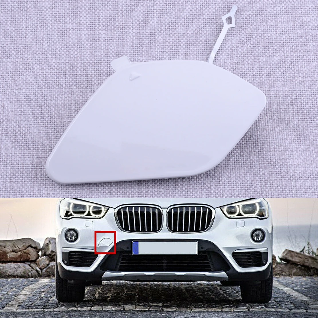 Front Bumper Tow Cover Hook Eye Cap Trim Fit for BMW X1 F48 18dx 18i ...