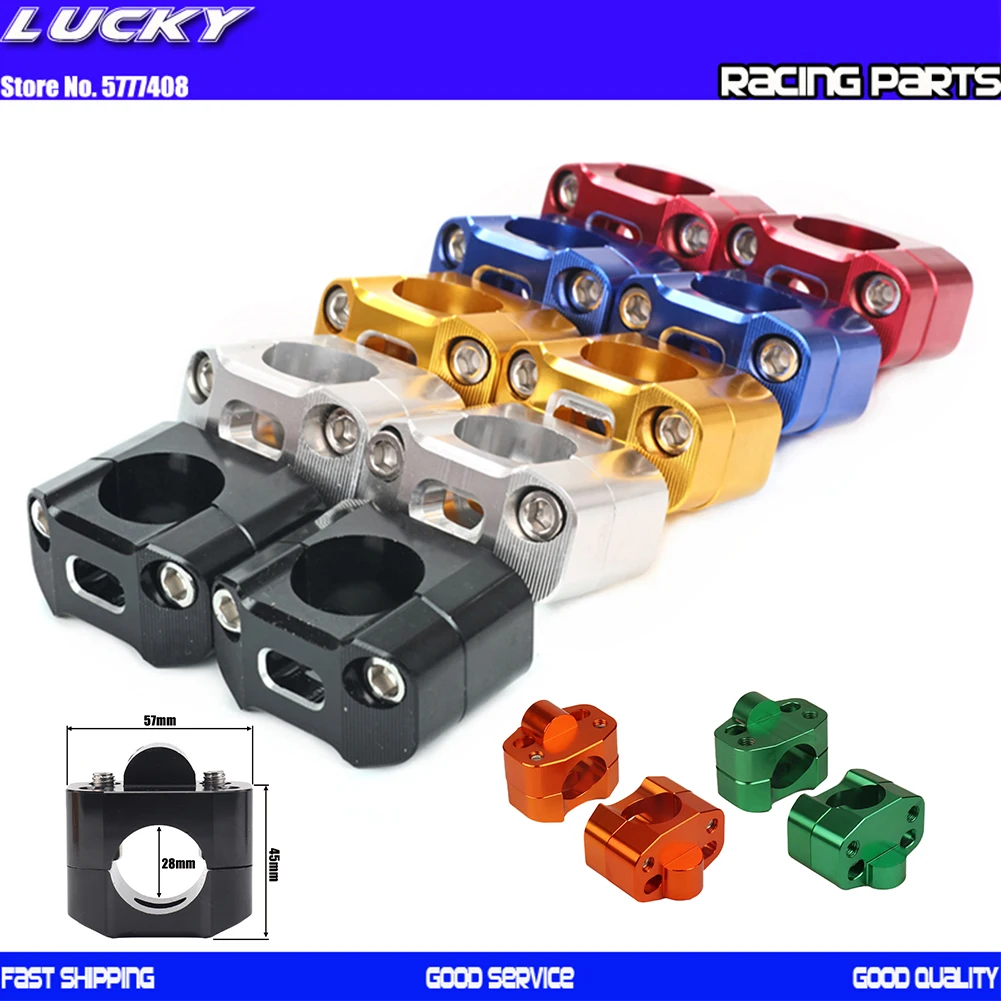 Cnc Billet Handlebar Fat Bar Risers Mount Clamp Adaptor 22mm To 28mm ...