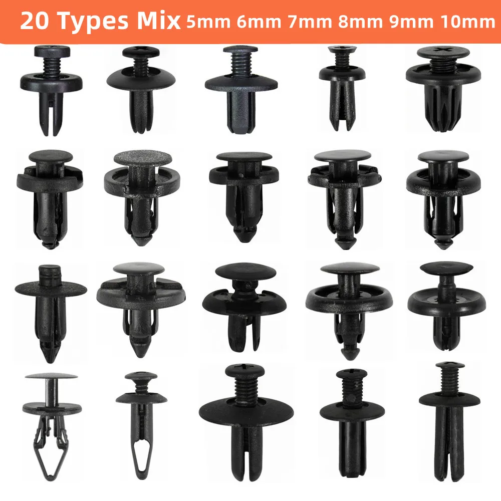 Car-Fastener-Clip-Mix-Mudguard-Bumper-Wheel-Arch-Push-Pin-Plastic-Screw ...