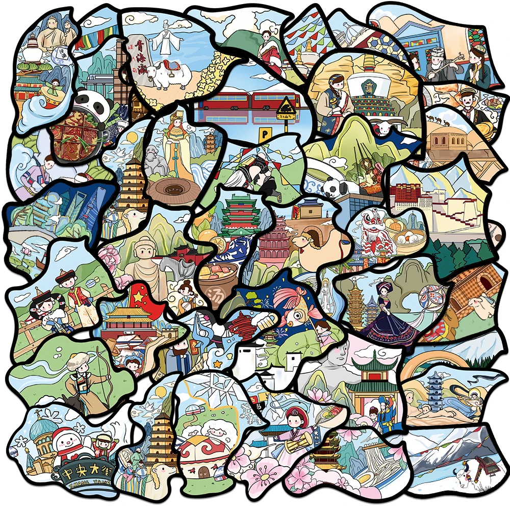 40pcs-Cartoon-My-China-Map-Piece-Travel-Stickers-Toys-Countries-Map-PVC ...