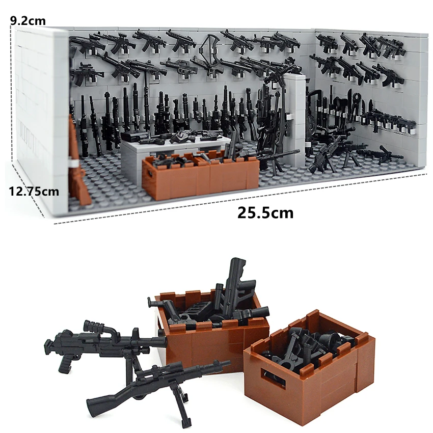 MOC-Set-WW2-SWAT-Military-Weapons-House-Gun-Package-Accessories-Prison ...