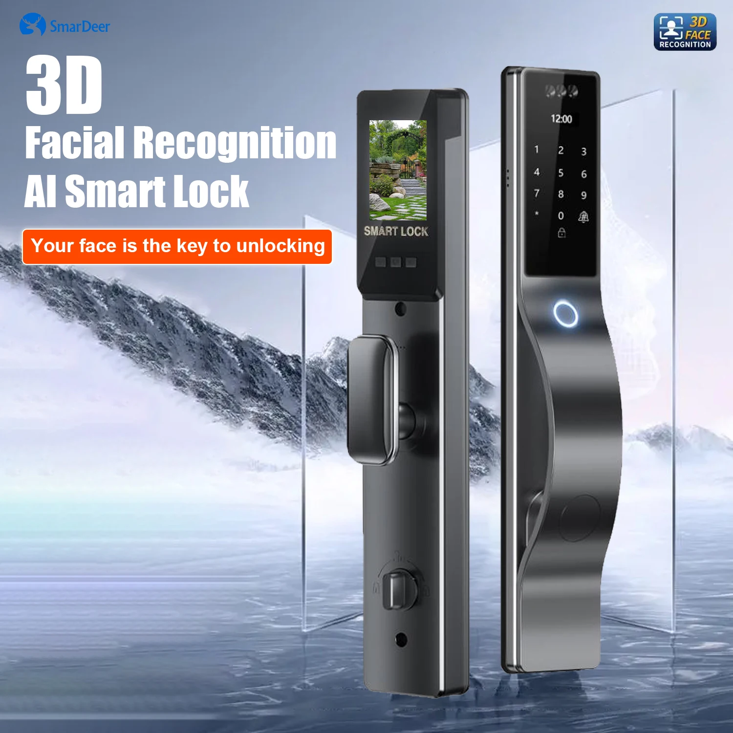 SmaerDer-Smart-Lock-3D-Facial-Recognition-Lock-Fingerprint-Magnetic ...